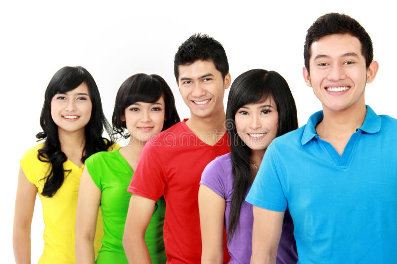 Colorful group of teenager stock photo. Image of pretty - 27397328