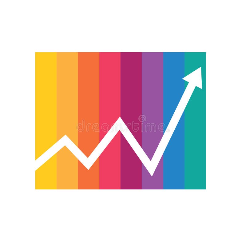 Colorful Growing Bar Graph Icon Stock Vector - Illustration of sign ...