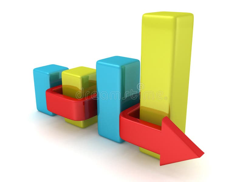 Colorful Business Financial Bar Chart Diagram on White Stock ...