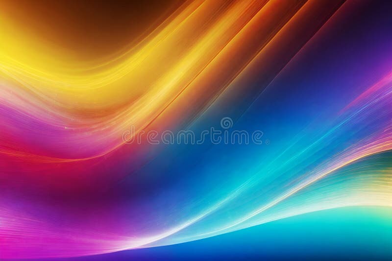 Colorful Growing Light Wave Effect in Depth, Abstract Technology ...