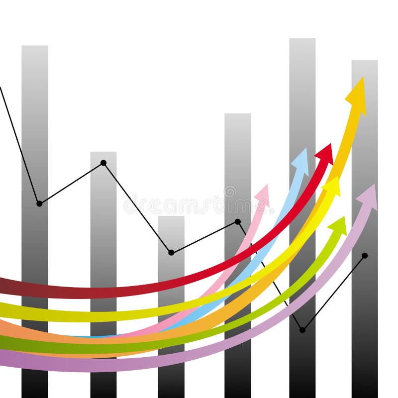 Colorful Growth Arrows and Graphs Stock Vector - Illustration of ...