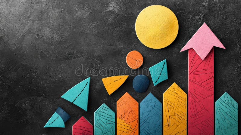 Colorful Growth Chart on Textured Surface Stock Illustration ...