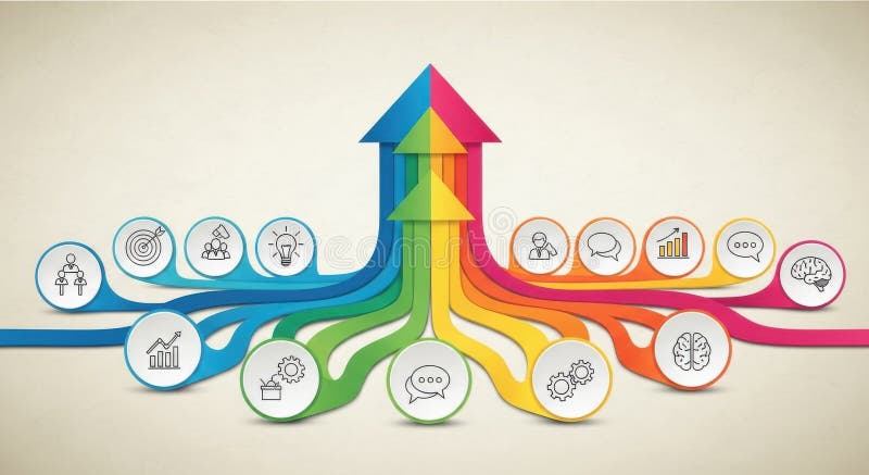Colorful Growth and Development Pathway with Circular Steps Stock Illustration - Illustration of ...