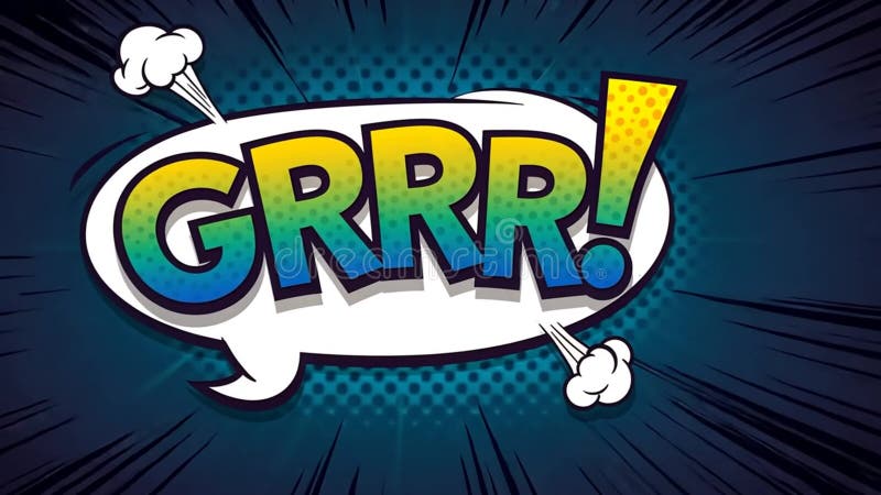 GRRRR! Comic Book Style Speech Bubble Illustration Stock Video - Video ...