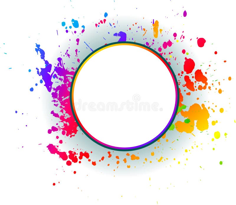 Color Paint Splashes Round Background Stock Vector - Illustration of ...