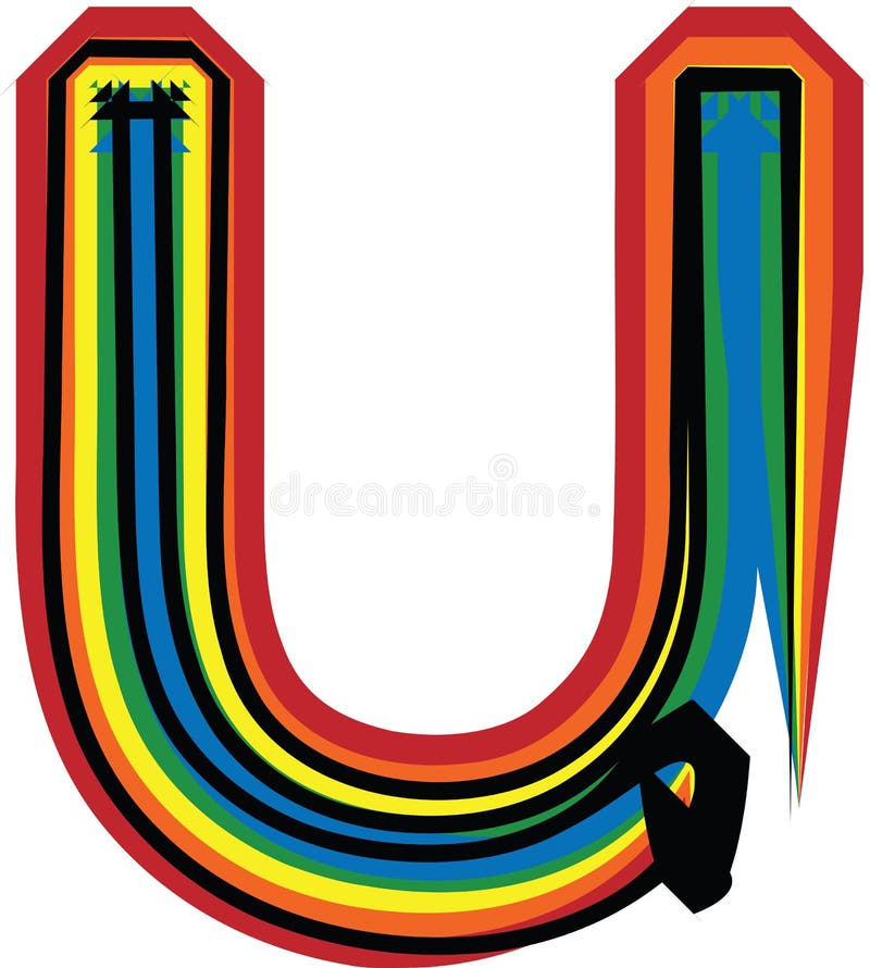 Colorful Grunge Font LETTER U Stock Vector - Illustration of graphic ...