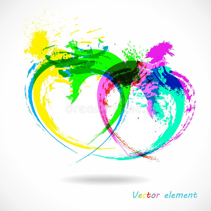 Colorful Grunge Heart. Splash Abstract Brush Effect. Vector. Stock ...
