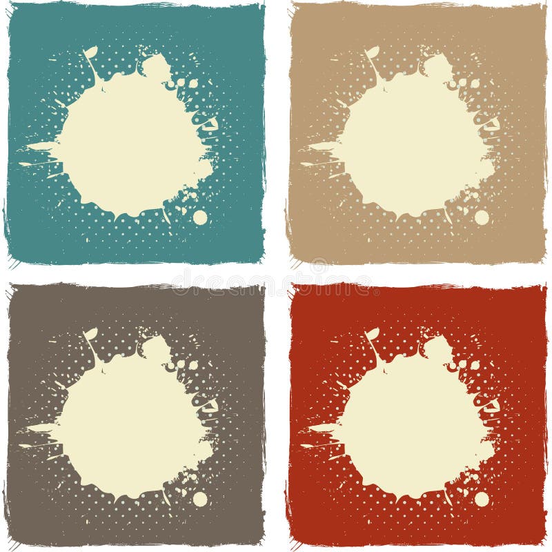 Colorful Grunge Splash Set Background Stock Vector - Illustration of ...