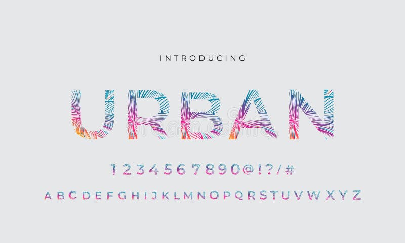 Colorful Grungy Font Made of Brushstrokes. Abstract Modern Font Vector ...