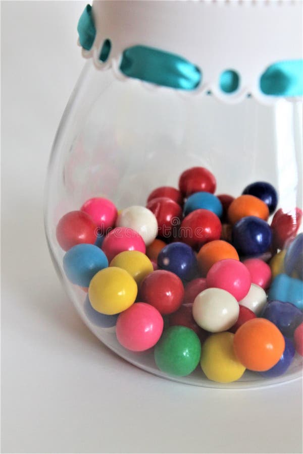 Colorful Gum Balls In A Jar Stock Photo - Image of orange, container ...