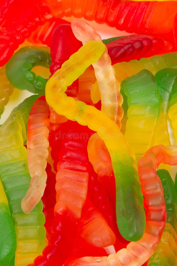 Colorful Gummy Worms stock photo. Image of gelatin, container - 18780150