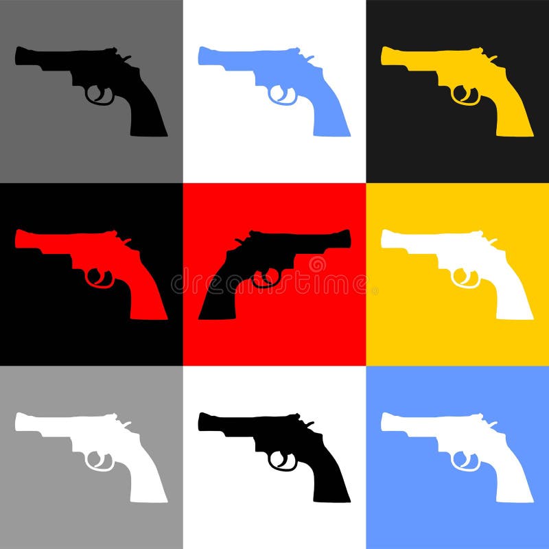 Colorful Gun Pattern in a Box Stock Vector - Illustration of brand ...