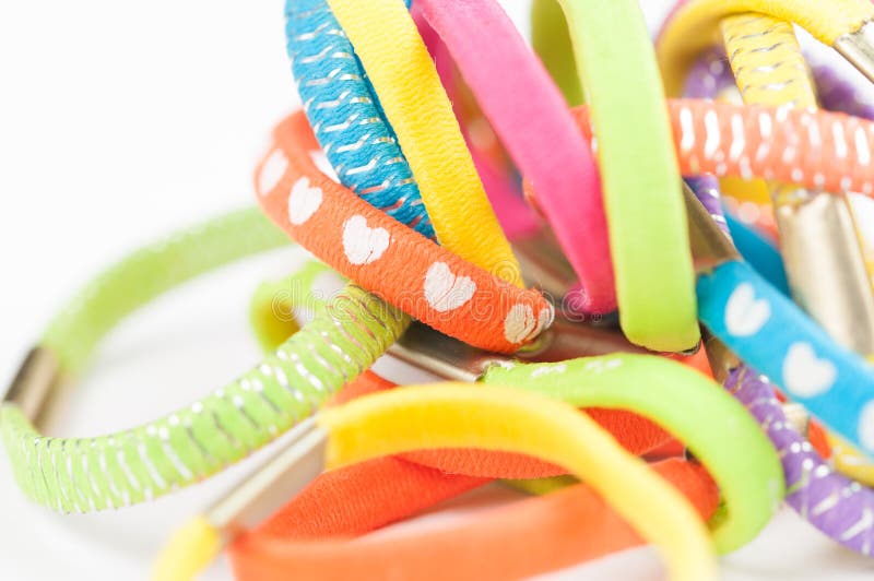 Colorful Hair Bands Isolated on White Background.Love Background.Copy ...