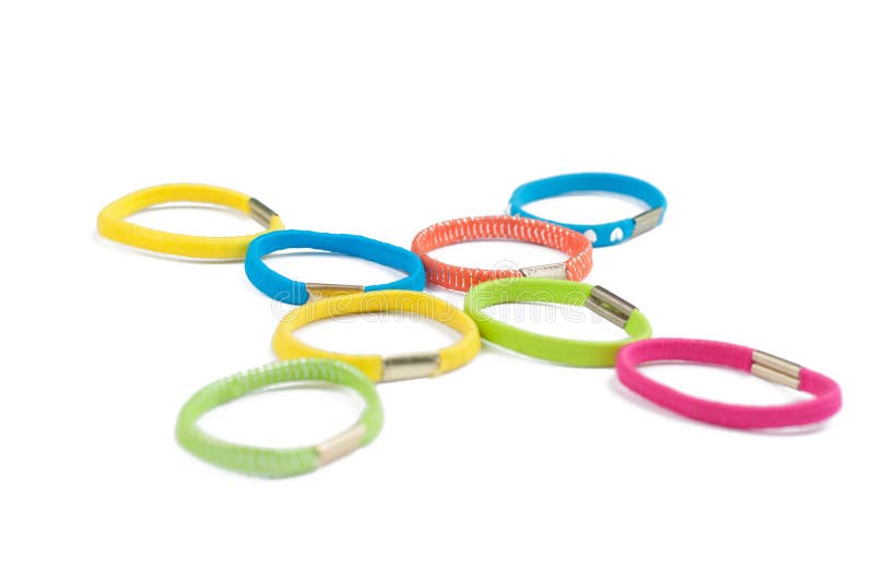 Colorful Hair Bands Isolated on White Background.Copy Space Stock Image ...