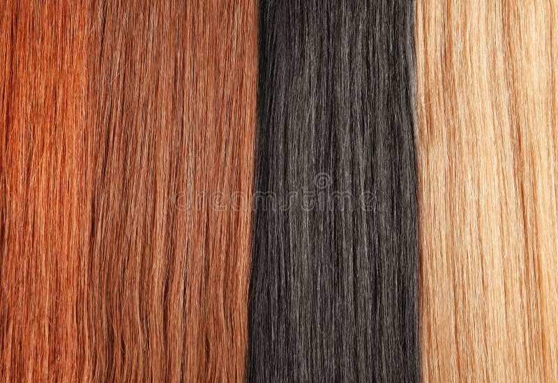 Colorful Hair Strands, Top View Stock Image - Image of extension ...