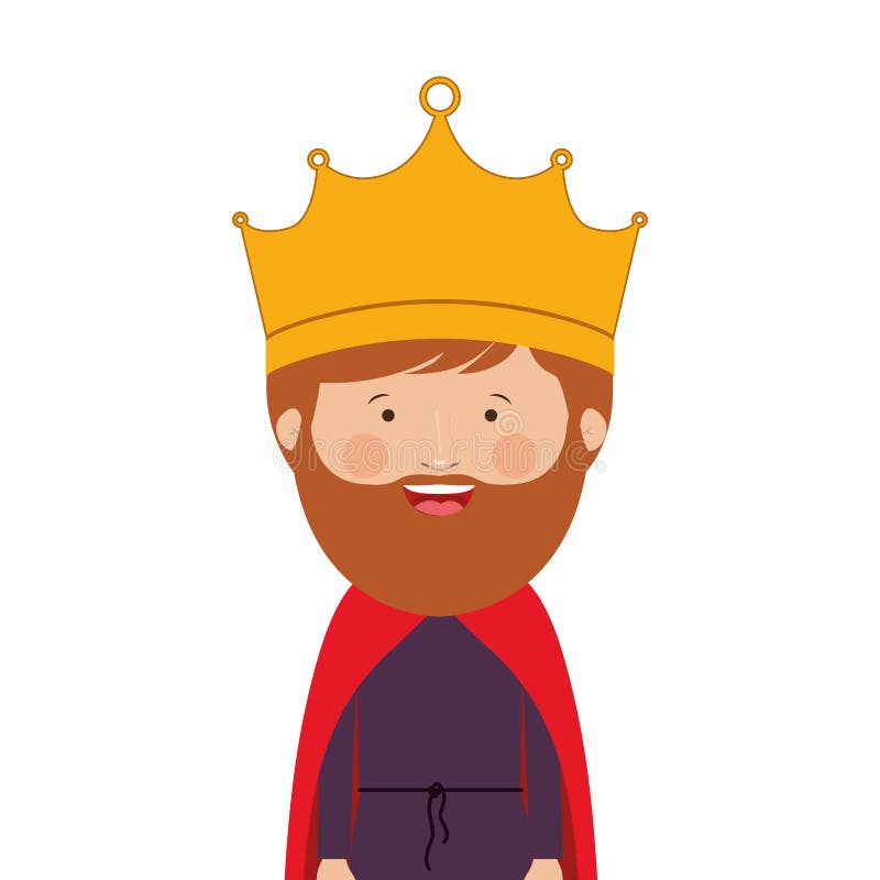 Colorful Half Body King with Crown and Beard Stock Vector ...