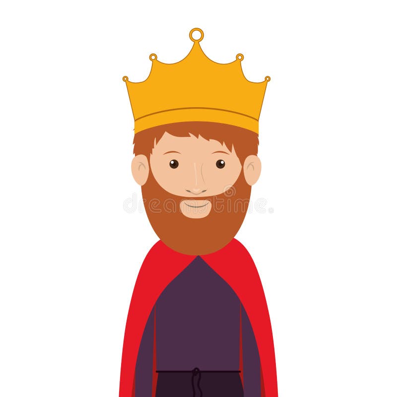Colorful Half Body King with Crown and Beard Stock Vector ...