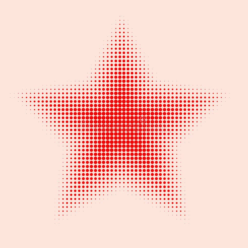 Colorful Halftone Background, Star Icon Illustration. Stock ...