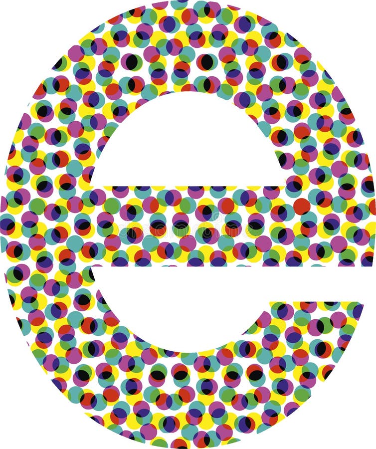 Colorful Halftone Font Design LETTER E Stock Vector - Illustration of ...