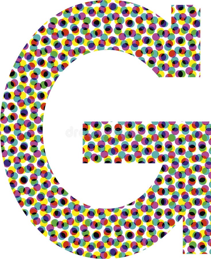Colorful Halftone Font Design LETTER G Stock Vector - Illustration of ...