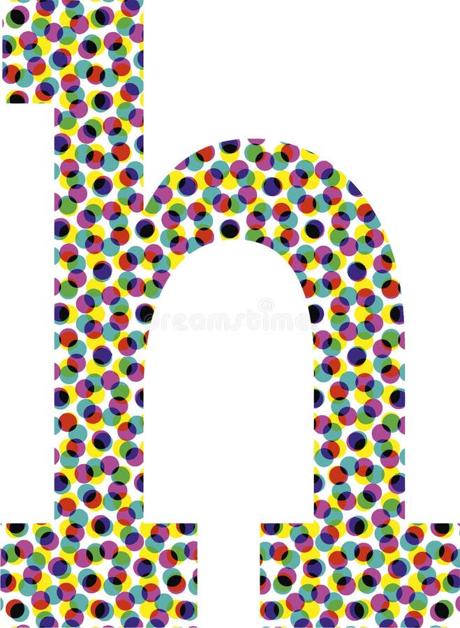 Colorful Halftone Font Design LETTER H Stock Vector - Illustration of ...