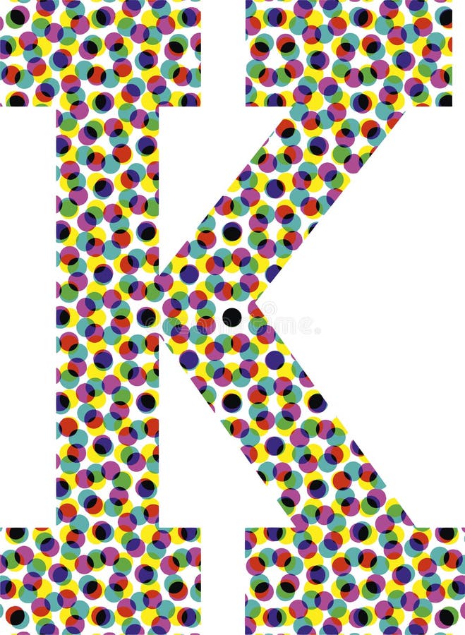 Colorful Halftone Font Design LETTER K Stock Vector - Illustration of ...