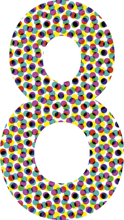 Colorful Halftone Font Design NUMBER 8 Stock Vector - Illustration of ...