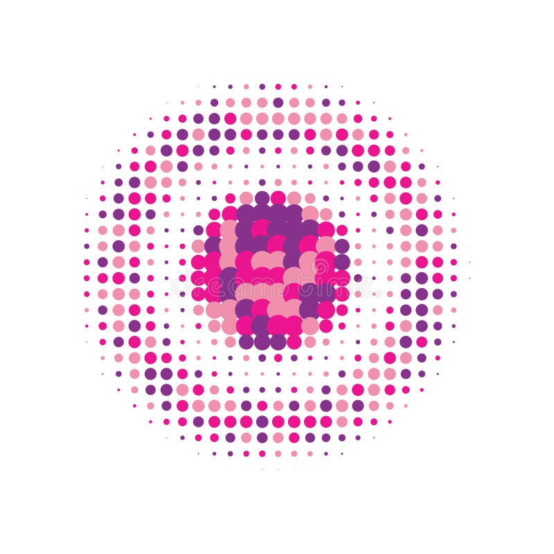 Colorful Halftone Half. Abstract Gradation. Texture Shape. Dot Art ...