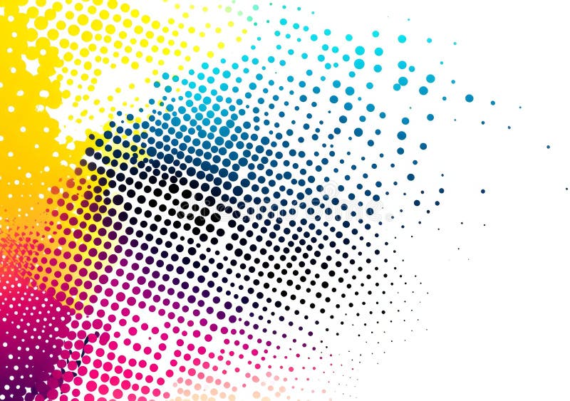 Colorful Halftone Pattern in Cmyk Spectrum with Dot Gradient Design ...