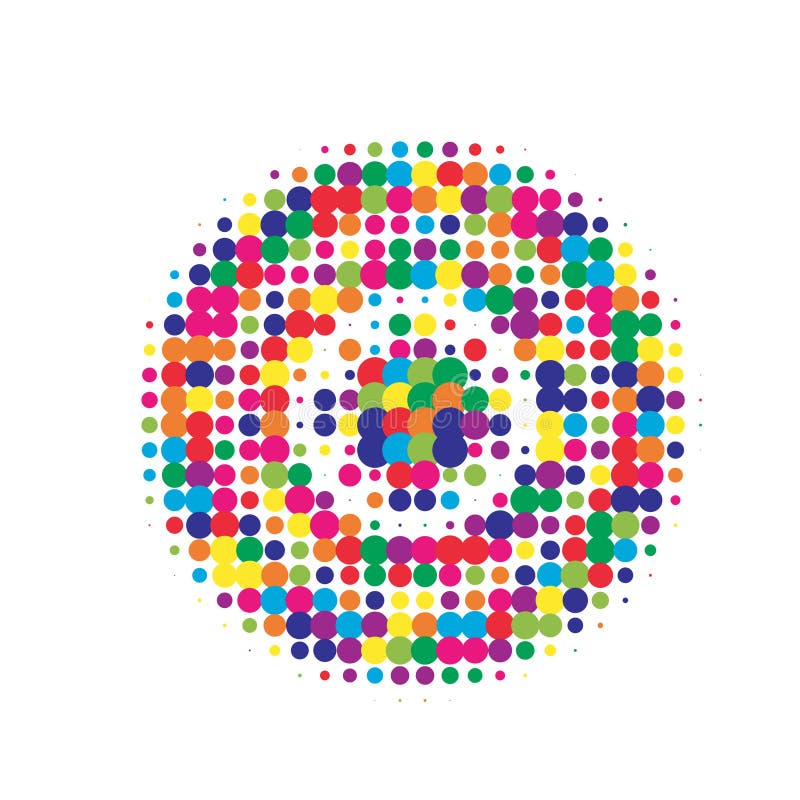 Colorful Halftone Retro. Abstract Shape. Texture Modern. Dot Logo ...