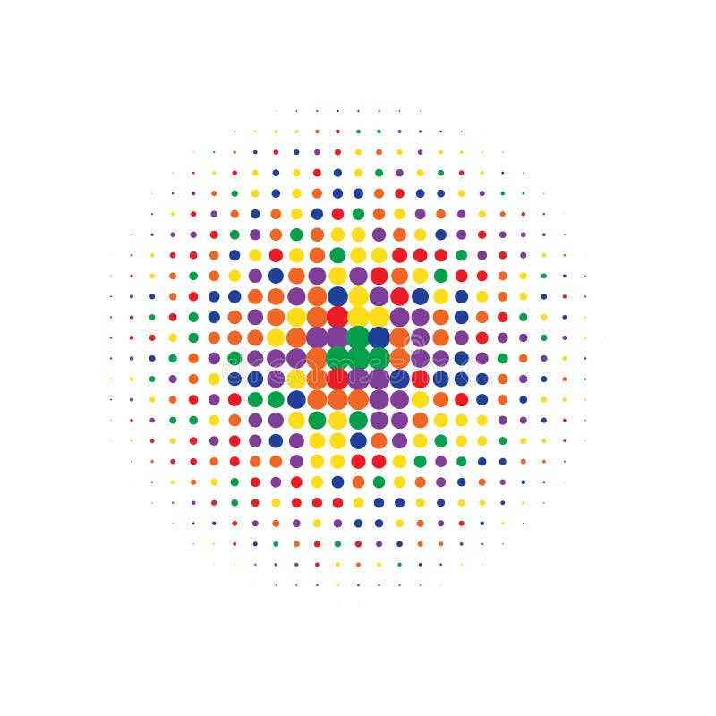 Colorful Halftone Set. Abstract Logo. Texture Dots. Dot Half. Circle ...