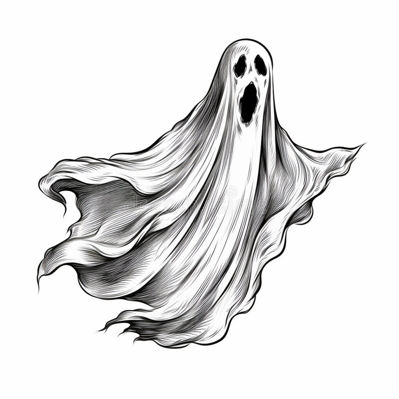 Colorful Halloween Ghost Drawing Stock Illustration - Illustration of ...
