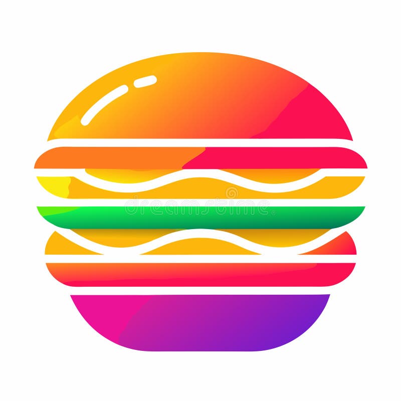 A Colorful Hamburger with Multiple Vibrant Layers Stock Photo ...