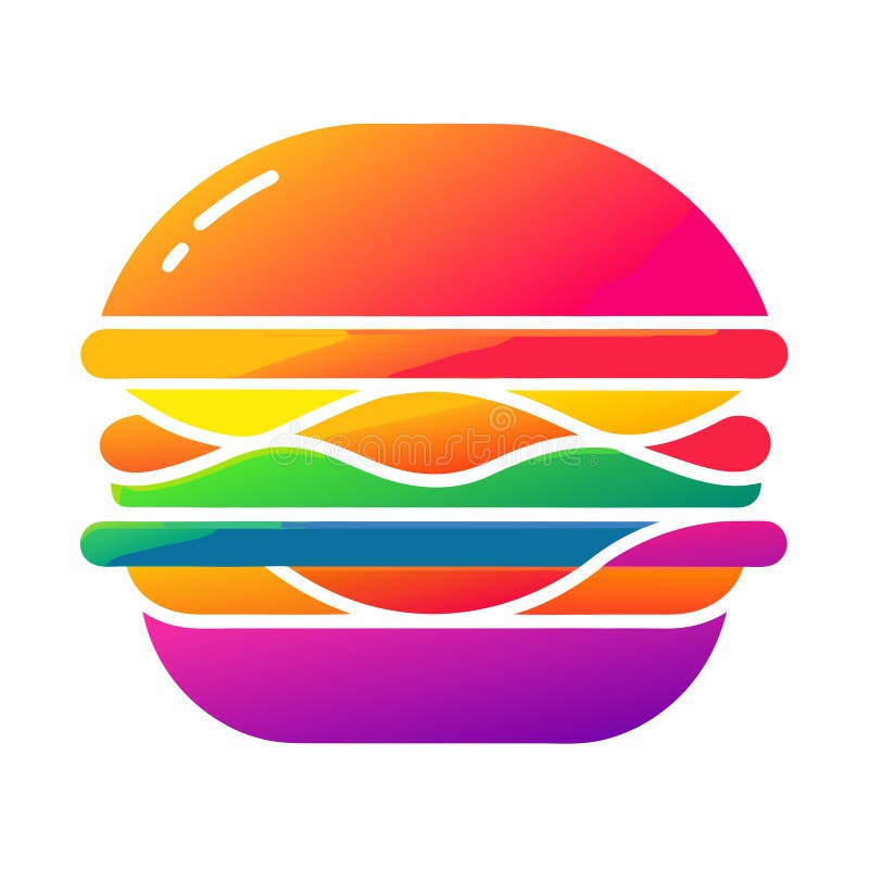 A Colorful Hamburger with Multiple Vibrant Layers Stock Image ...