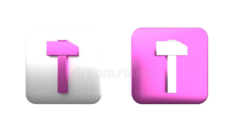 Colorful Hammer Icon Isolated on White Background. Tool for Repair ...