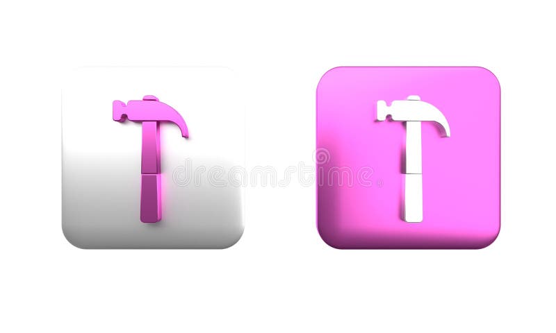 Colorful Hammer Icon Isolated on White Background. Tool for Repair ...