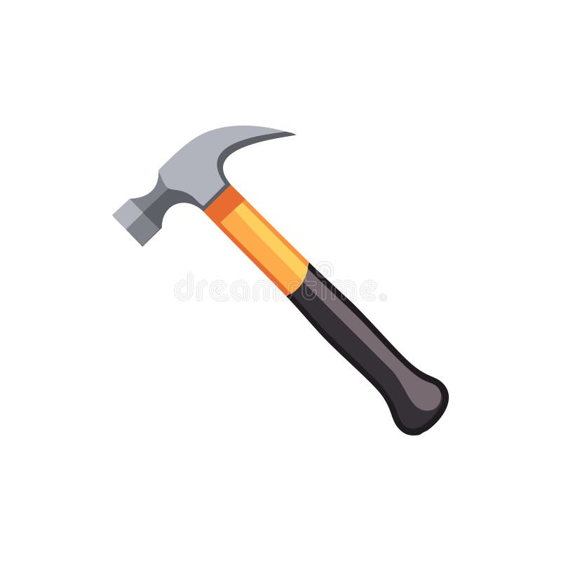 Colorful Hammer Icon on White Background - Minimalist Construction Tool ...