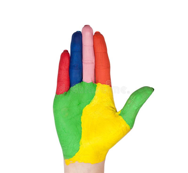 Colorful hand. stock image. Image of handprint, bright - 14535793