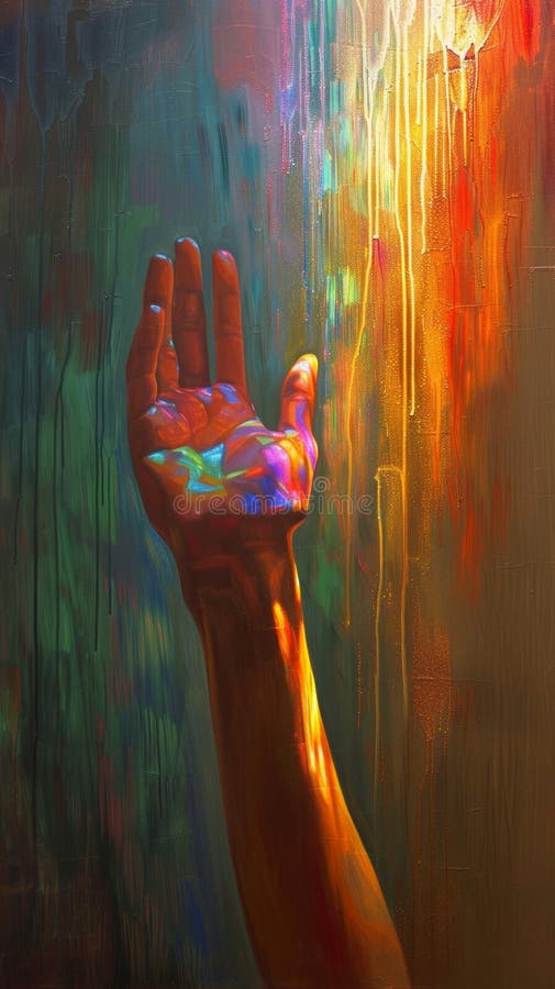 A Painting of a Hand Holding the Earth Stock Photo - Image of harmony ...