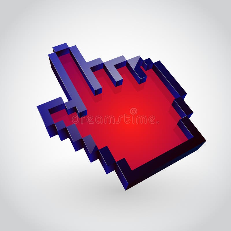 Colorful hand arrow cursor stock vector. Illustration of isolated ...