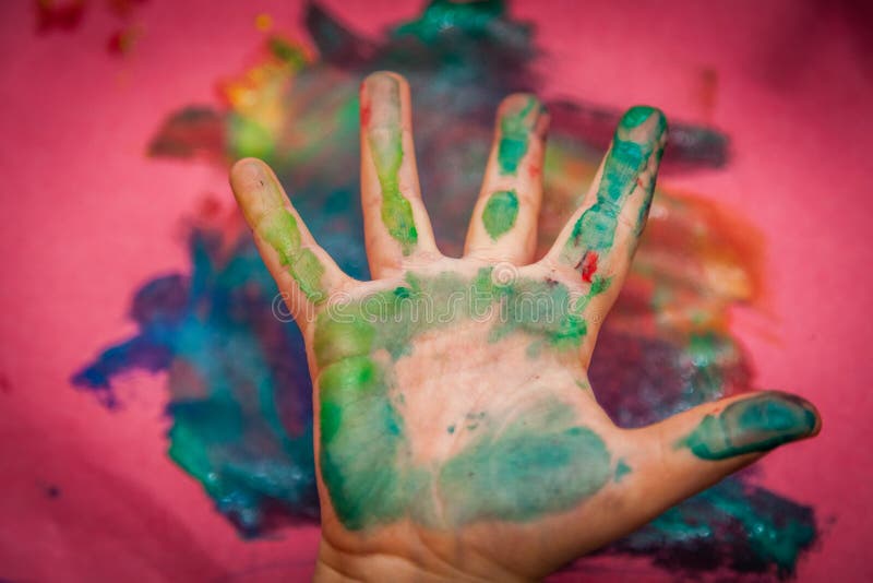 Colorful hand stock image. Image of attention, green - 68402621