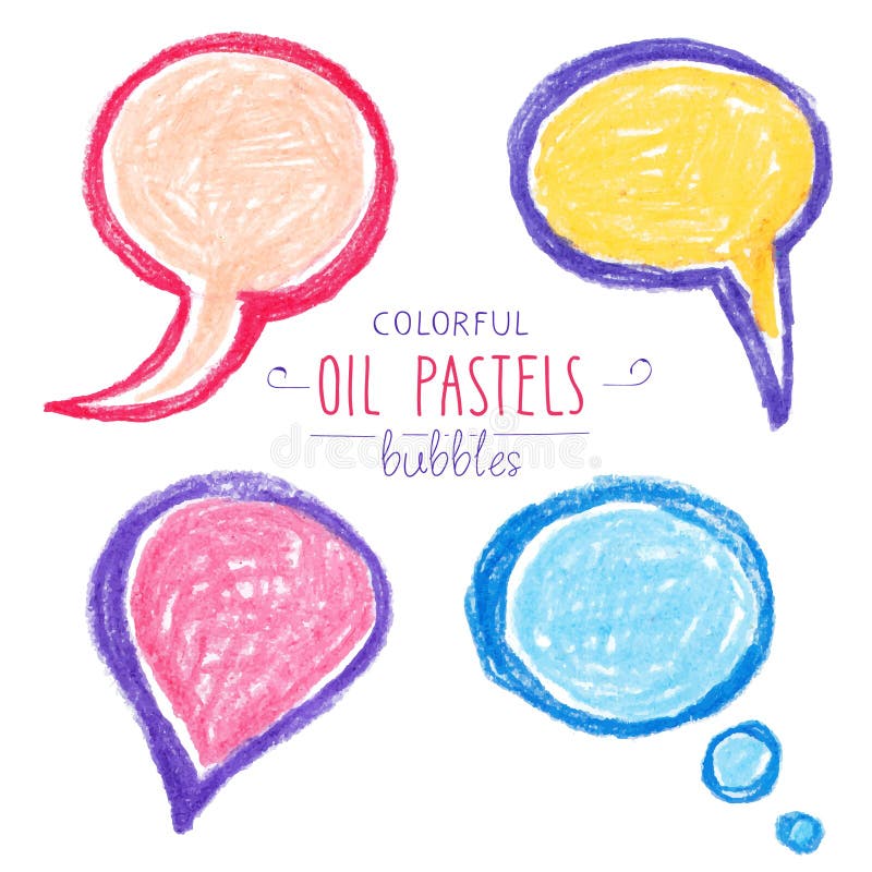 Colorful Hand Draw Bubbles Set. Stock Vector - Illustration of poster ...