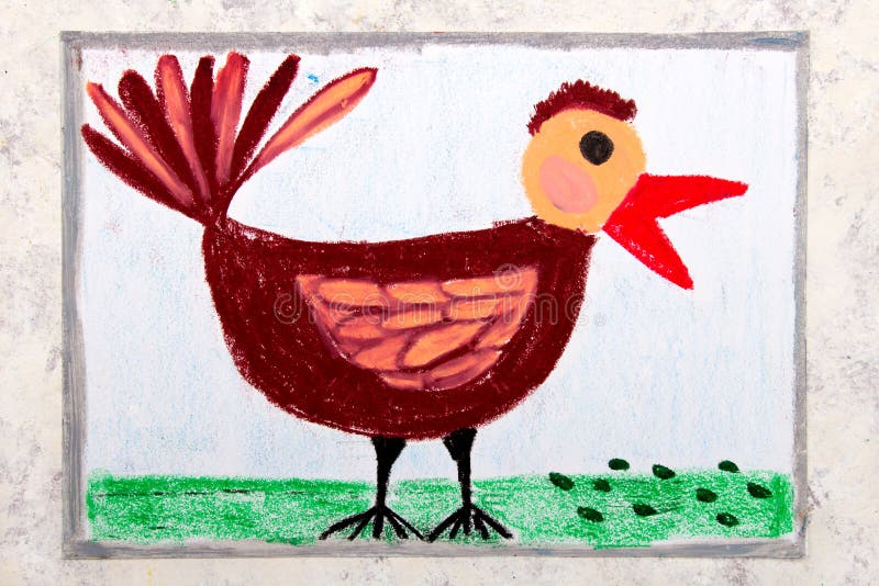 Colorful Hand Drawing: Beautiful Brown Bird Stock Image - Image of cute ...