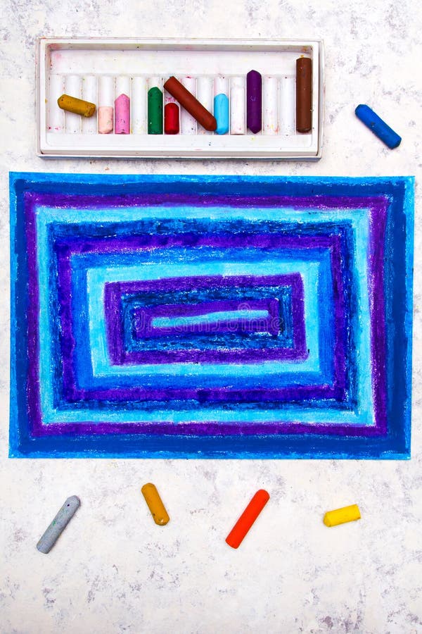 Colorful Hand Drawing: Blue Rectangles Stock Photo - Image of frame ...