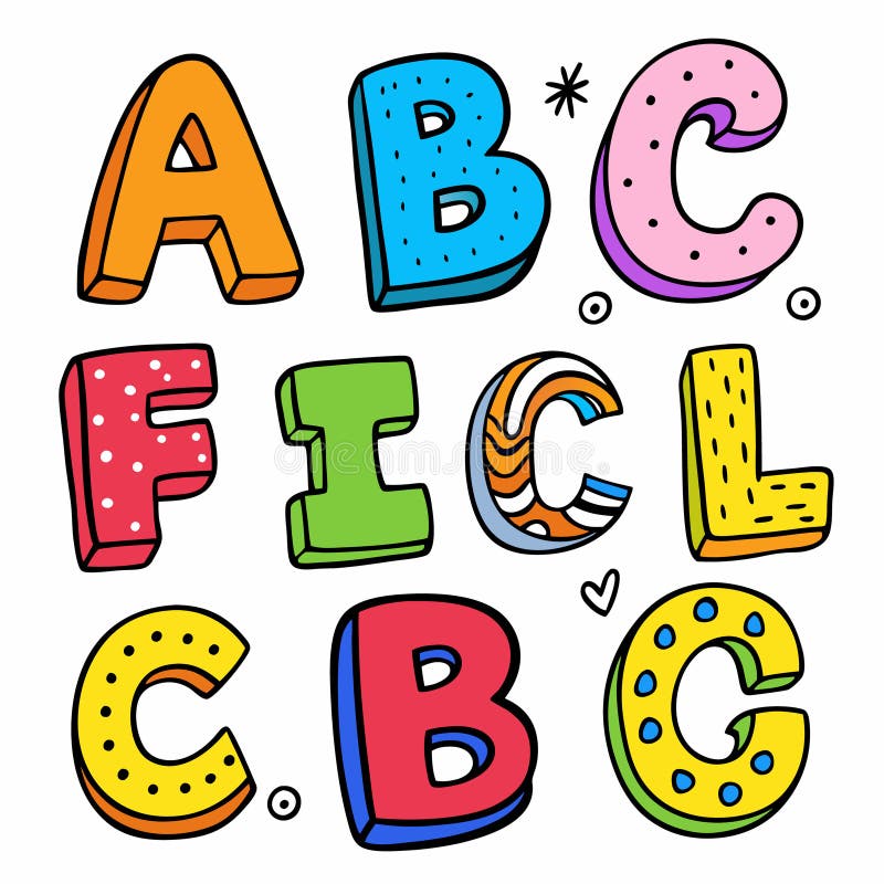 Colorful Whimsical Hand Drawn Alphabet Stock Illustrations – 381 Colorful Whimsical Hand Drawn ...