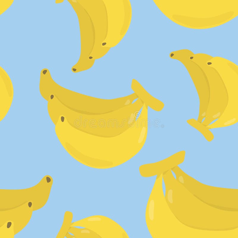 Colorful Hand Drawn Banana Pattern Stock Illustration - Illustration of ...