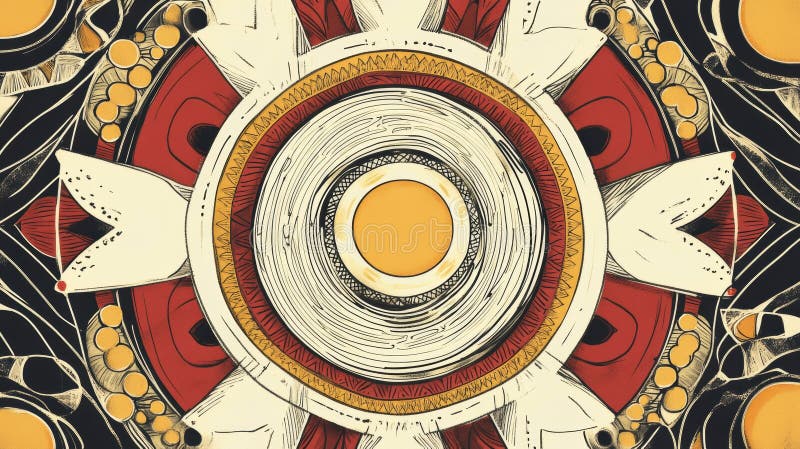 Hand Drawn Vibrant Colorful Mandala Art Geometric Patterns Stock Photos ...