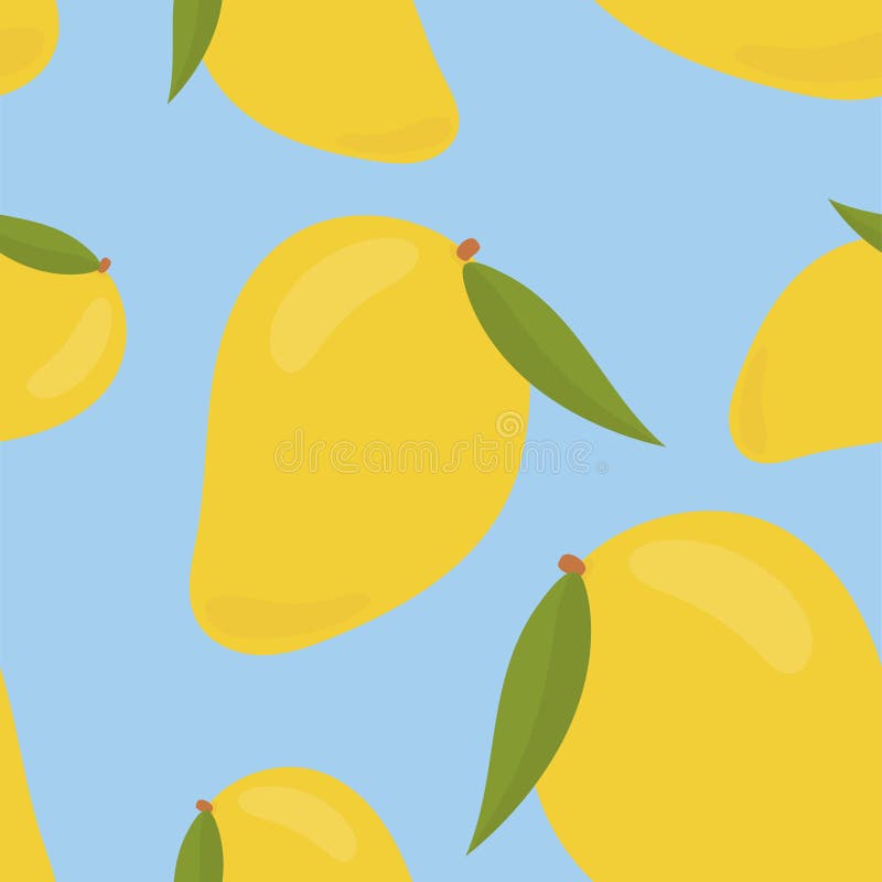 Colorful Hand Drawn Mango Pattern Stock Vector - Illustration of ...