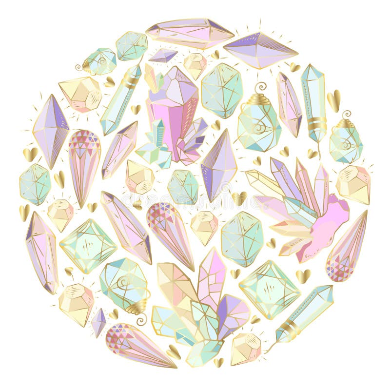 Vector crystals set stock vector. Illustration of medallion - 135532917