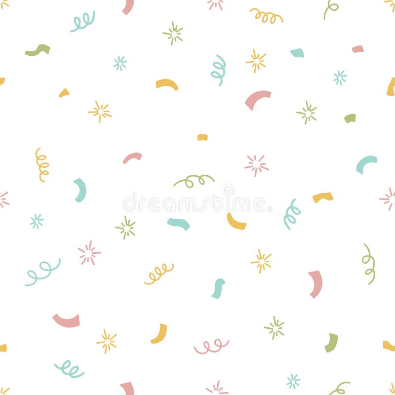 Colorful Hand Drawn Seamless Confetti Pattern for Festive Celebrations ...